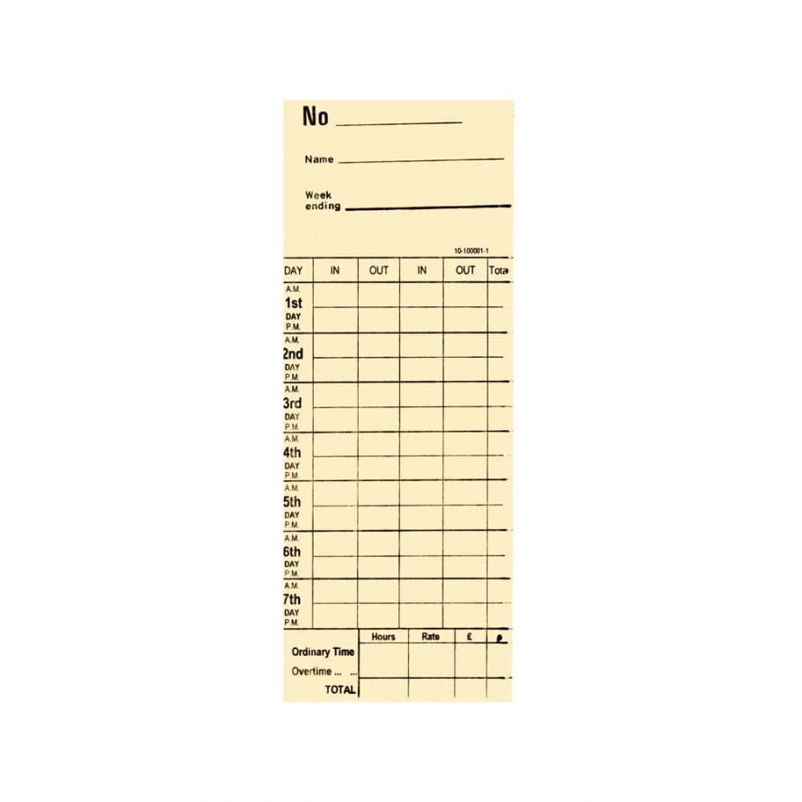 Amano Cards Ref CL6000 | Auto Time Systems